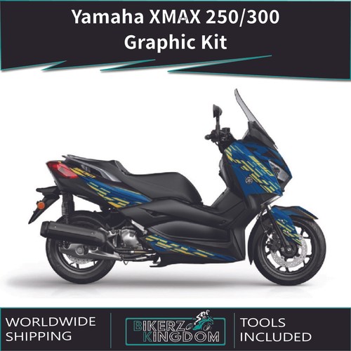 YAMAHA XMAX 250/300 Graphics Kit 2018-2020 Blue Lines Decal Sticker Set ...