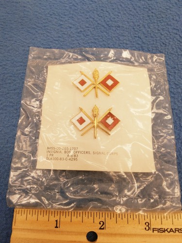 PAIR OF - US Army OFFICERS SIGNAL CORPS PINS - 8/83 NEW SEALED | eBay