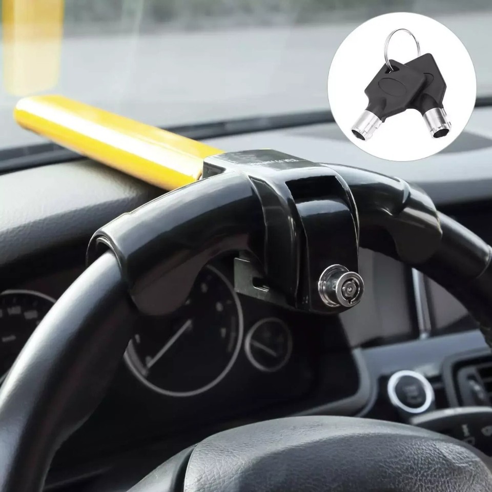 Universal Heavy Duty Anti Theft Steering Wheel Lock Rotary Security ...