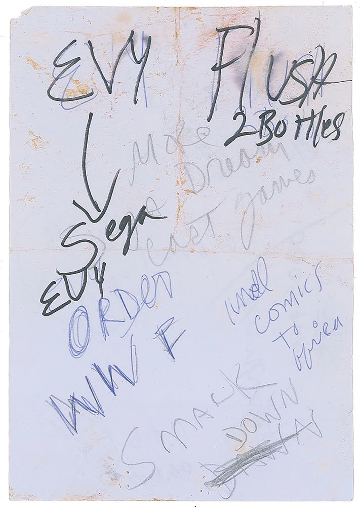Michael Jackson Handwritten Notes