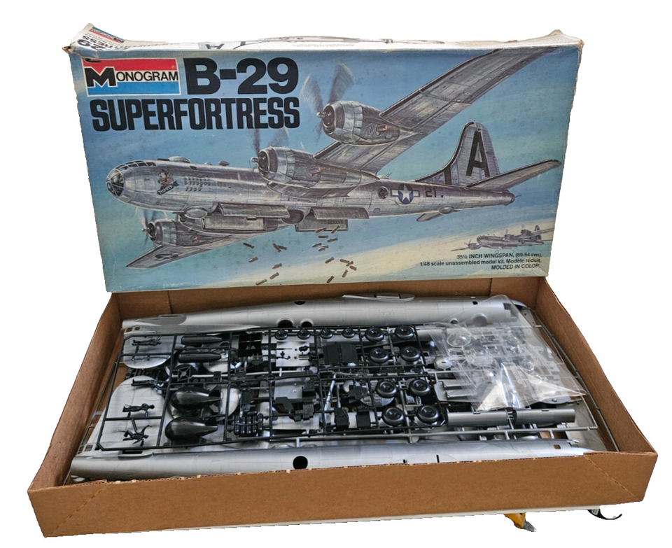 1/48 MONOGRAM B-29 SUPERFORTRESS + PYN UP NOSE ART DECALS "THE OUTLAW ...
