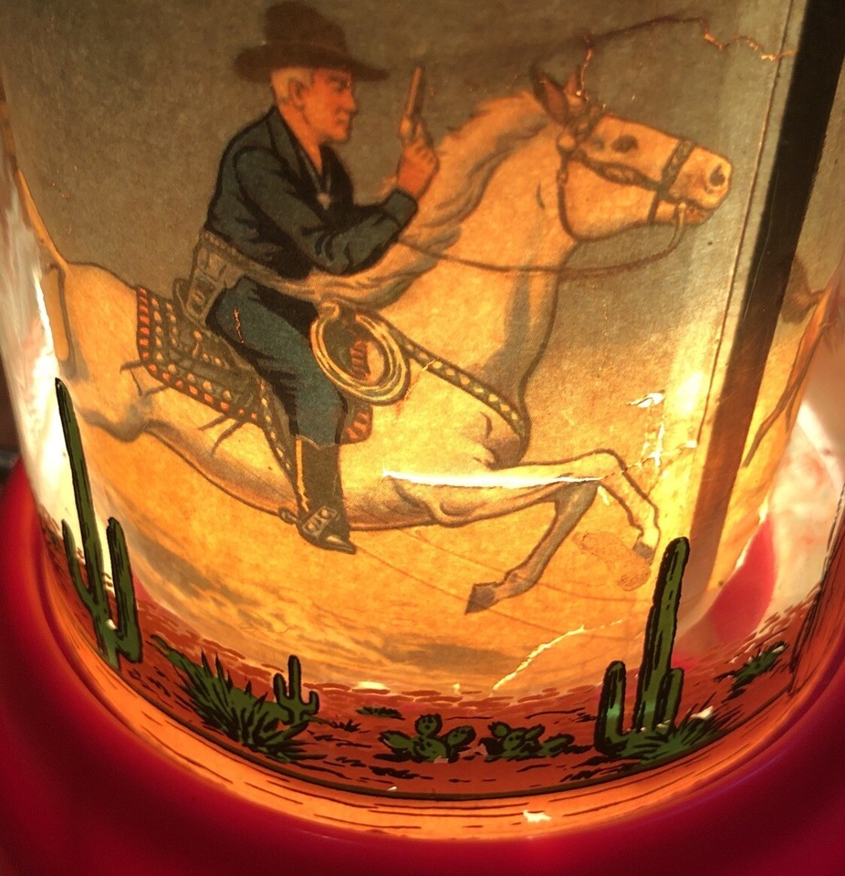 Vintage 1949 Hopalong Cassidy Hoppy Motion Lamp Bar 20 Ranch Roto-Vue ...