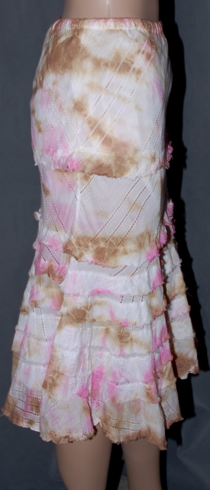 New $119 VINTAGE Dean Alan Tye Dye Boho Ruffle Skirt M Summer Spring | eBay