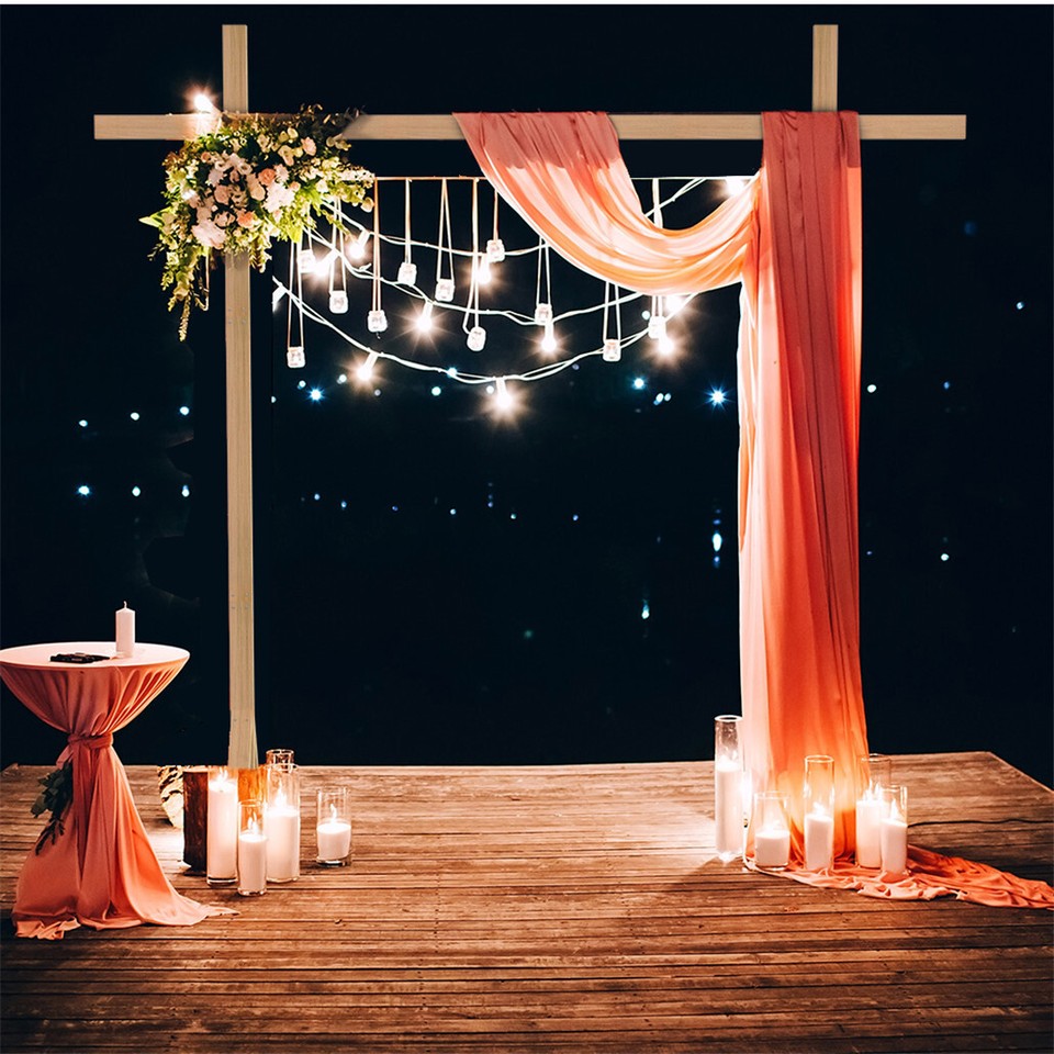Wisfor 10ft Wood Wedding Stand Backdrop Frame Arch Door Garden Frower ...