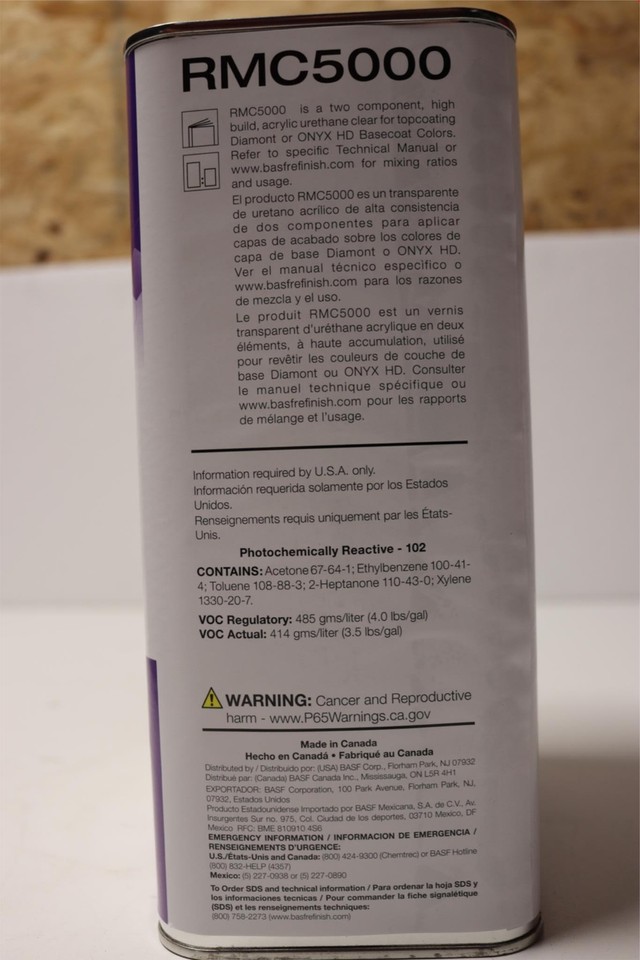 1 Gallon BASF General Purpose Clear RMC5000 Clearcoat | eBay