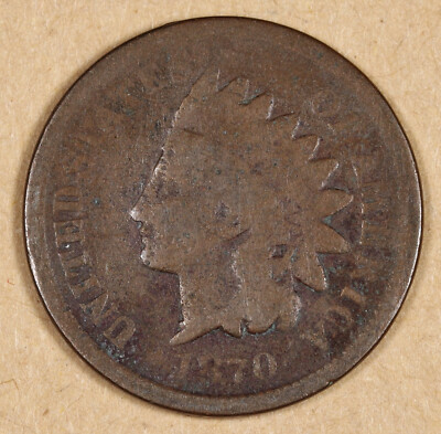 1870 Indian Head Cent. Error. "Pick Axe" Die Break. Snow-17. Good ...