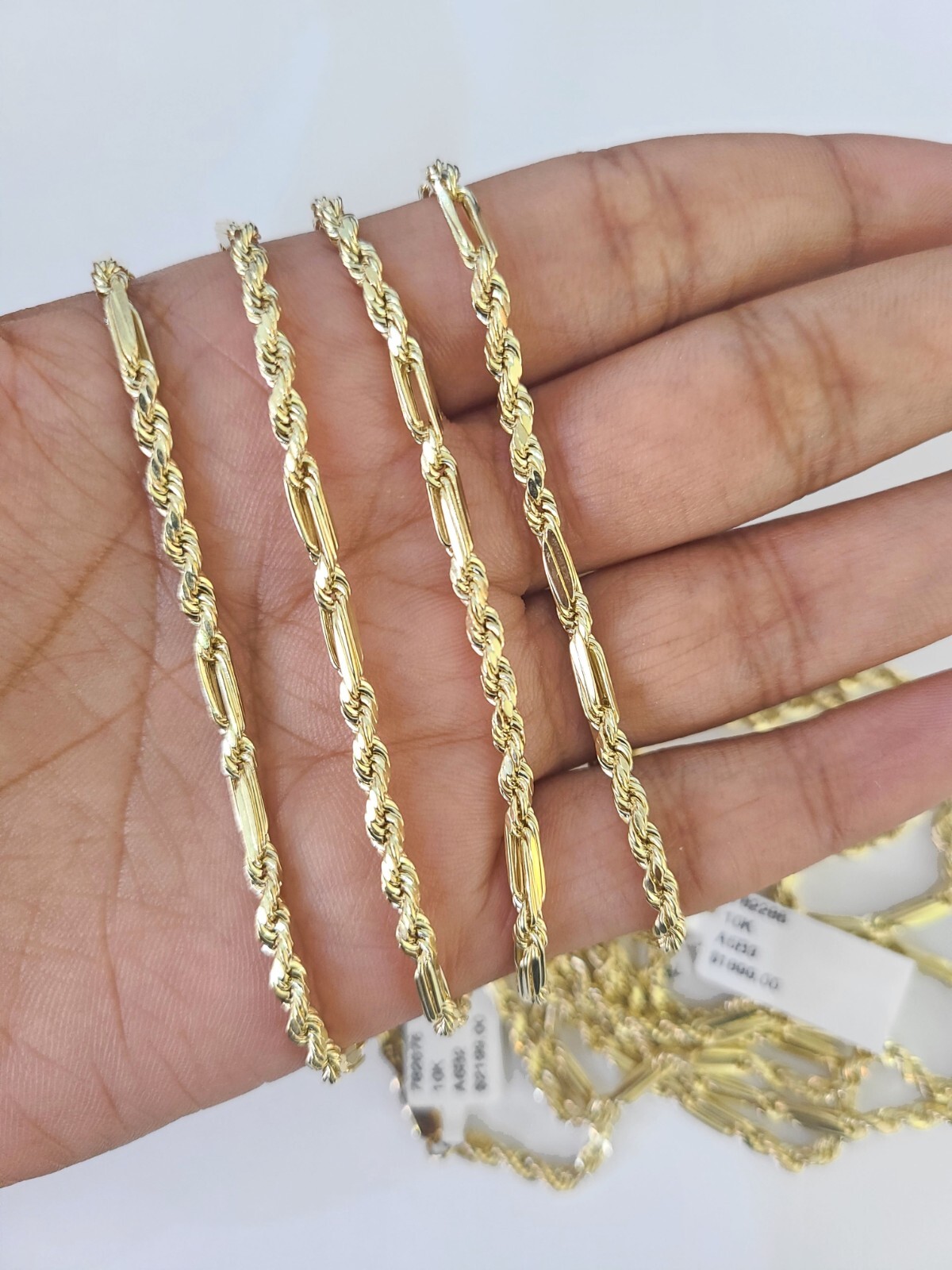 Real 10k Milano Rope Chain Necklace Yellow Gold 3mm 18" 20" 22" 24 ...