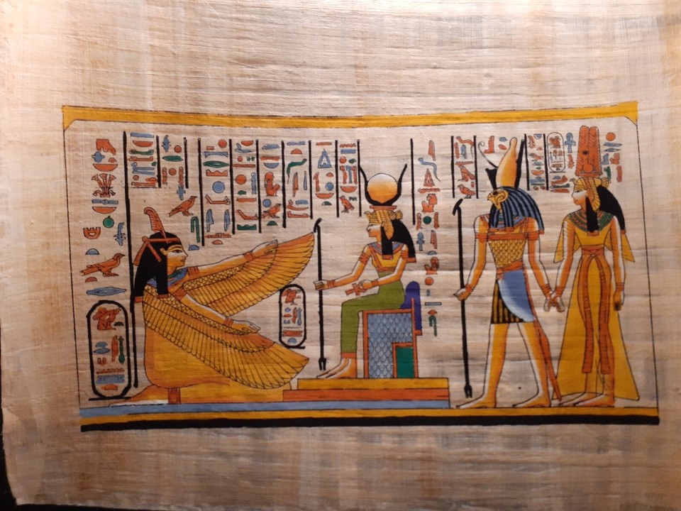 Large Size, Handmade Egyptian Papyrus with vivid color designs. | eBay