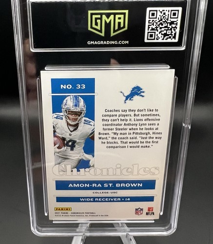 2021 Panini Chronicles - Amon-Ra St. Brown Rookie Pink #33 (RC) - GEM ...