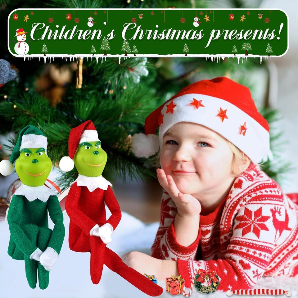 Christmas Elf Plush Doll - Red and Green Elves for Home Decoration, for ...