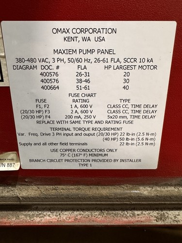 2013 Omax Maxiem 2040 CNC Waterjet 13'1"x6'5" Table Size, 40 HP pump | eBay