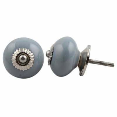 Stylish Round Grey Coloured Cabinet Knob Gray | Drawer Pull | eBay UK