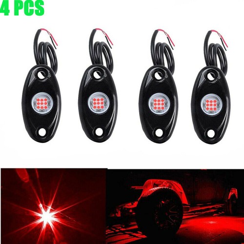 Red 4 Pods LED Rock Lights For JEEP Offroad Car Truck ATV Boat ...