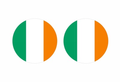 2x sticker flag decal round vinyl national circle roundel ireland irish ...