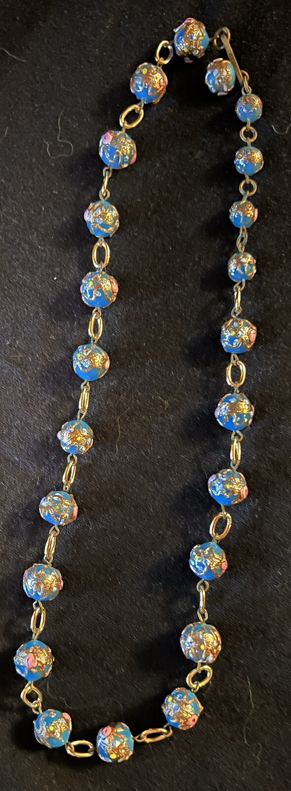 Antique Azure Blue Venetian Wedding Cake 22” Bead Nec… - Gem