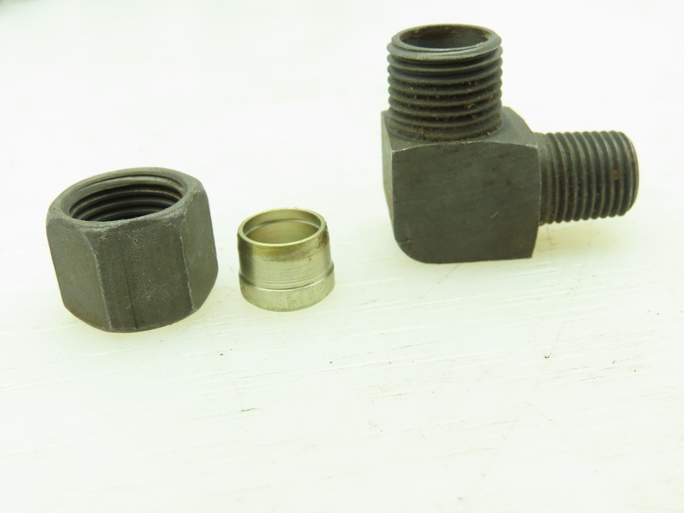 VOSS Steel Flareless 90° Male Compression Elbow 10mm Tube x 1/4" BSPT ...