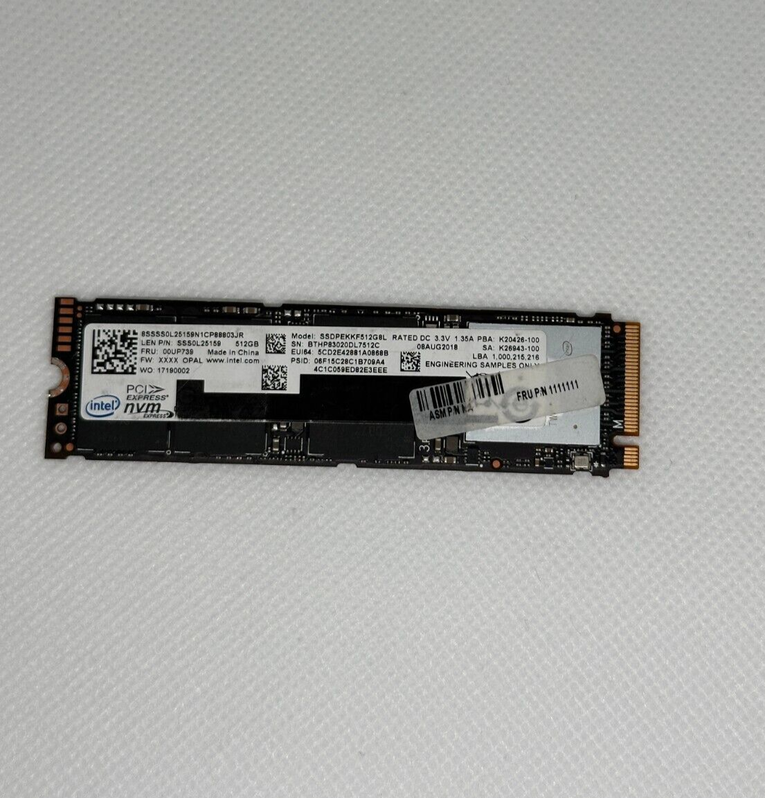 Intel NVMe SSD 512GB SSD Solid State Drive SSDPEKKF512G8L | eBay