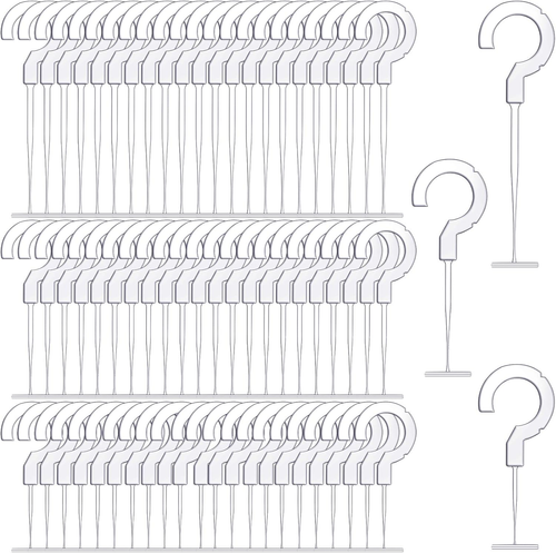 Tenare 3000 Pieces Plastic J Hook Fasteners Hanging Clothing J Hook Tag ...