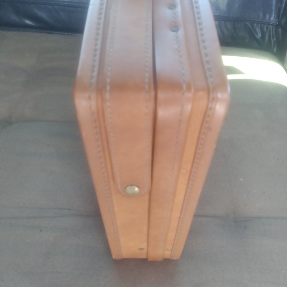 Vintage Hartmann Luggage Belting Leather Tan Brown Slim 4" Attache ...