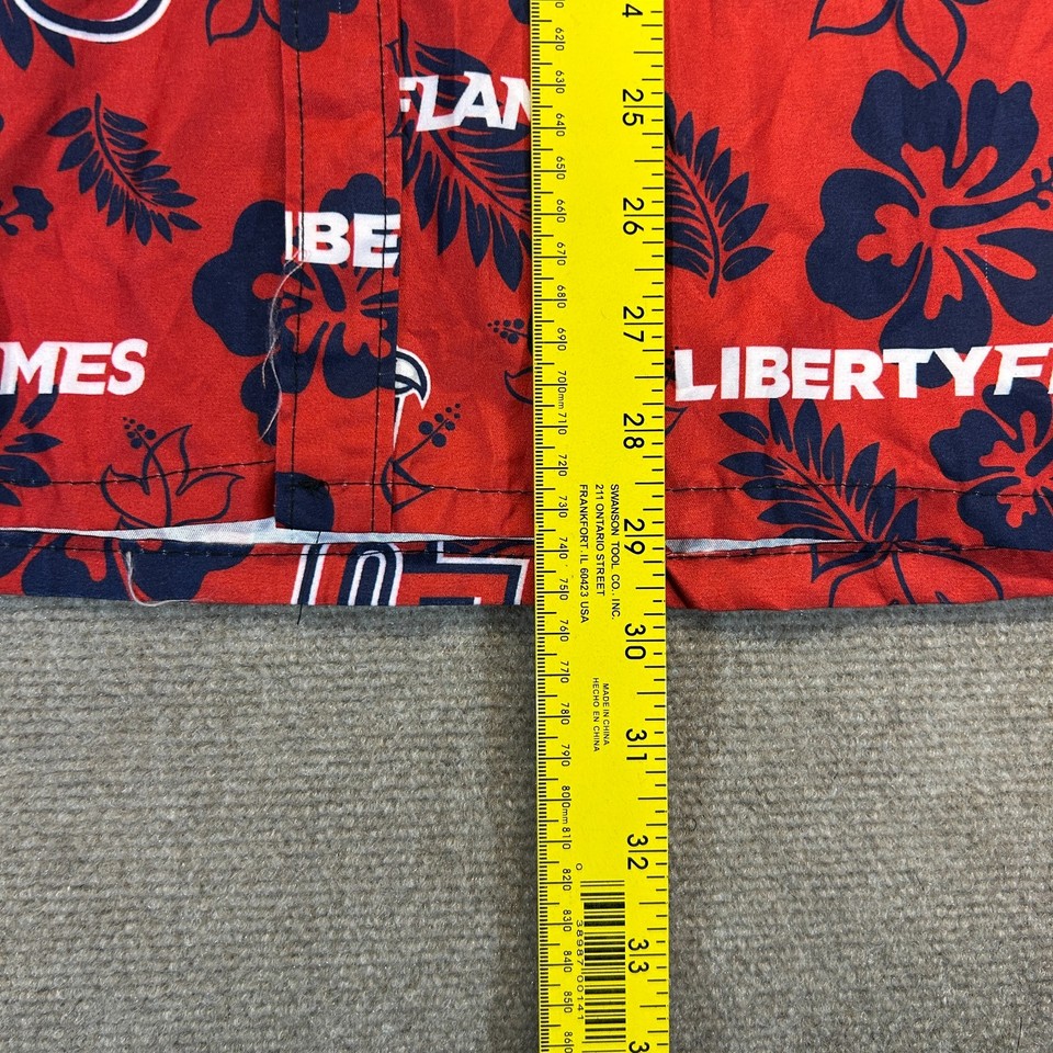 Liberty Flames Lot Of 2 Hawaiian Shirts Adult Large Red White Button ...