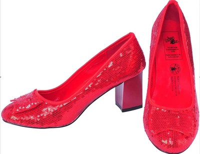 RUBIES WIZARD OF OZ DOROTHY RUBY RED SEQUIN SHOES FANCY DRESS COSTUME ...