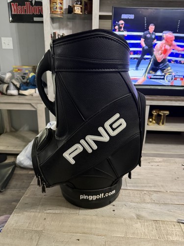 Vintage Ping Den Golf Bag Caddy Mini Staff / Trash Can USA Black RARE ...