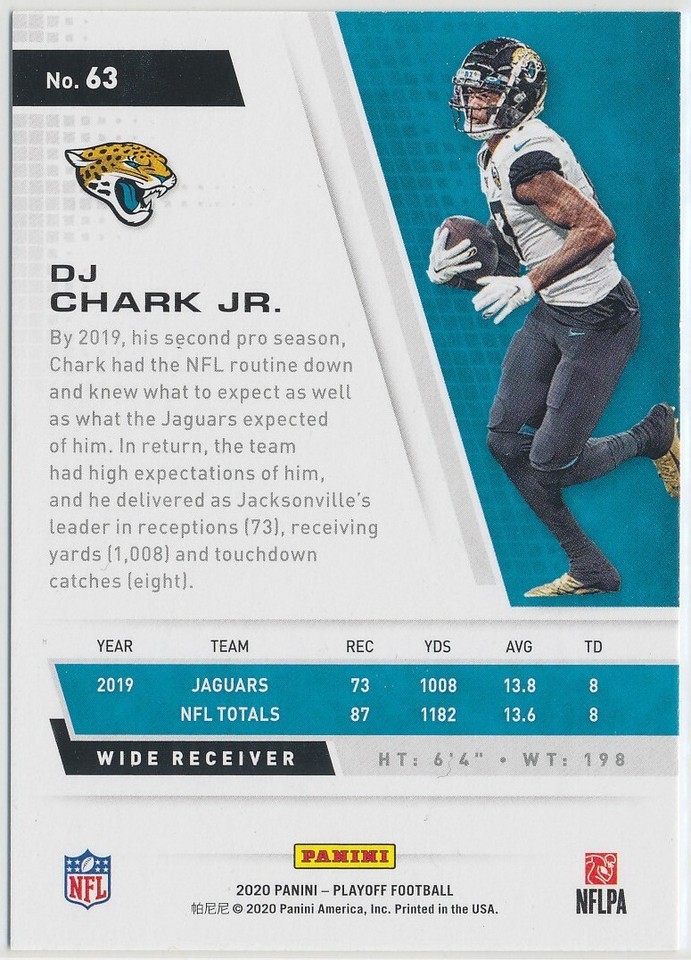 DJ Chark Jr. - Jacksonville Jaguars - 2020 Panini Playoff Football ...