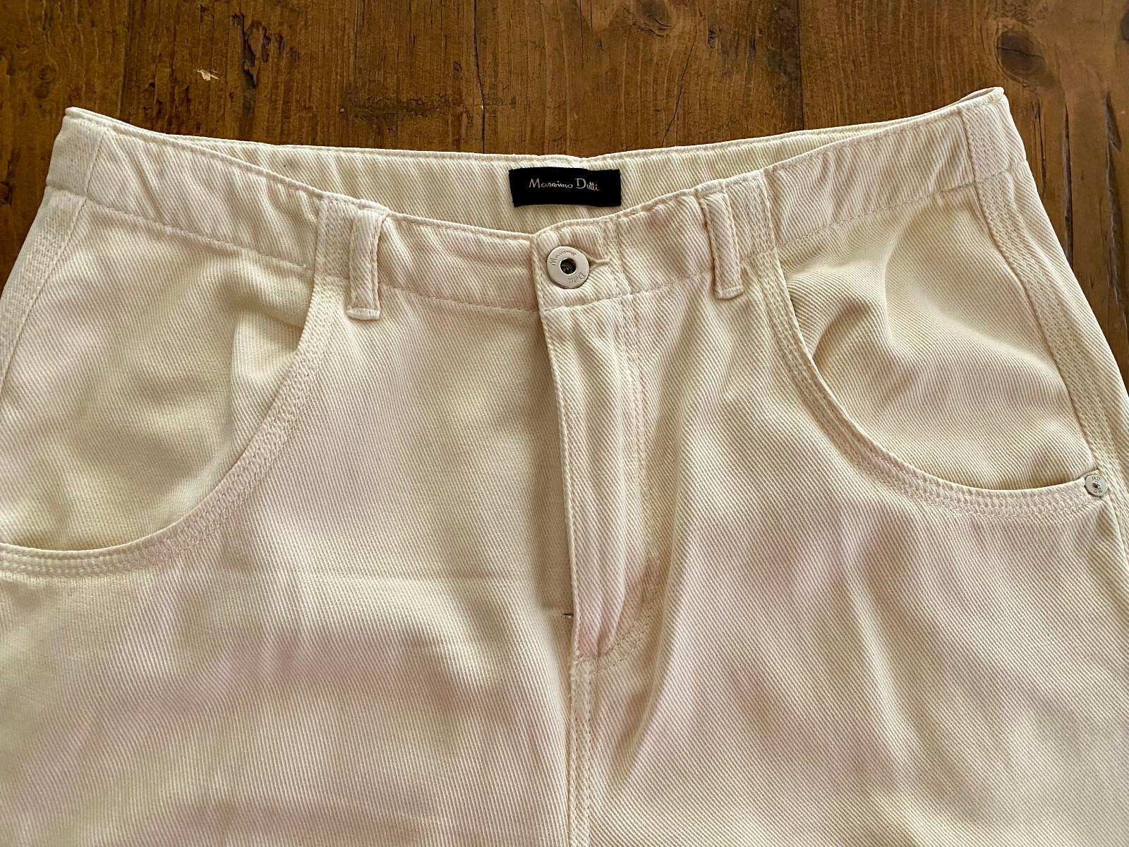 Massimo Dutti Cream Wide Leg Trousers - Gem