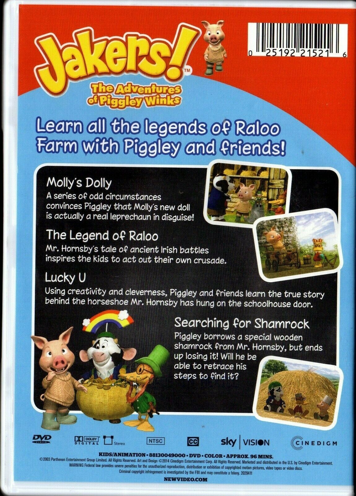 Jakers!The Adventures of Piggley Winks:Legends of Raloo(New DVD ...