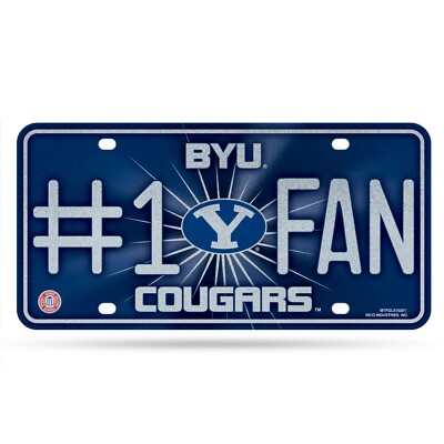 Brigham Young BYU Cougars #1 Fan Bling Metal License Plate. #905 | eBay