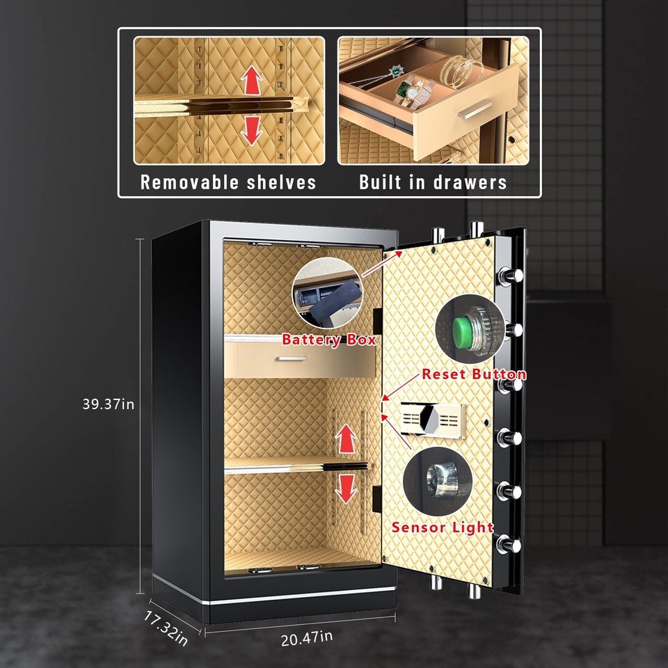 Large Safe Box,Built-in Drawer Home and Office Security Safe For ...