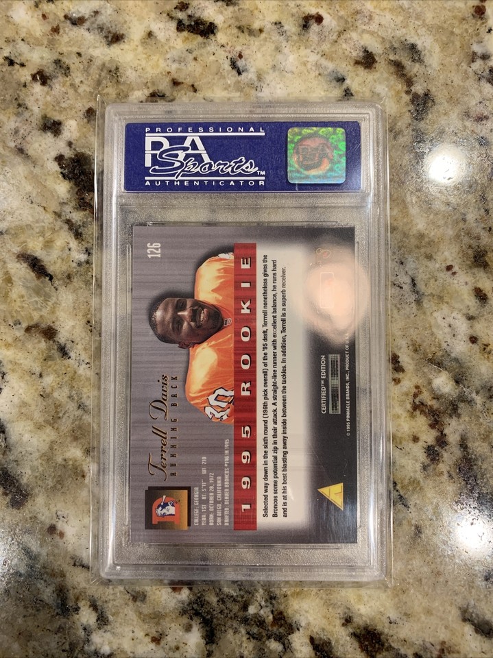 1995 Select Certified #126 RC Terrell Davis PSA 9 Mint rookie card HOF ...