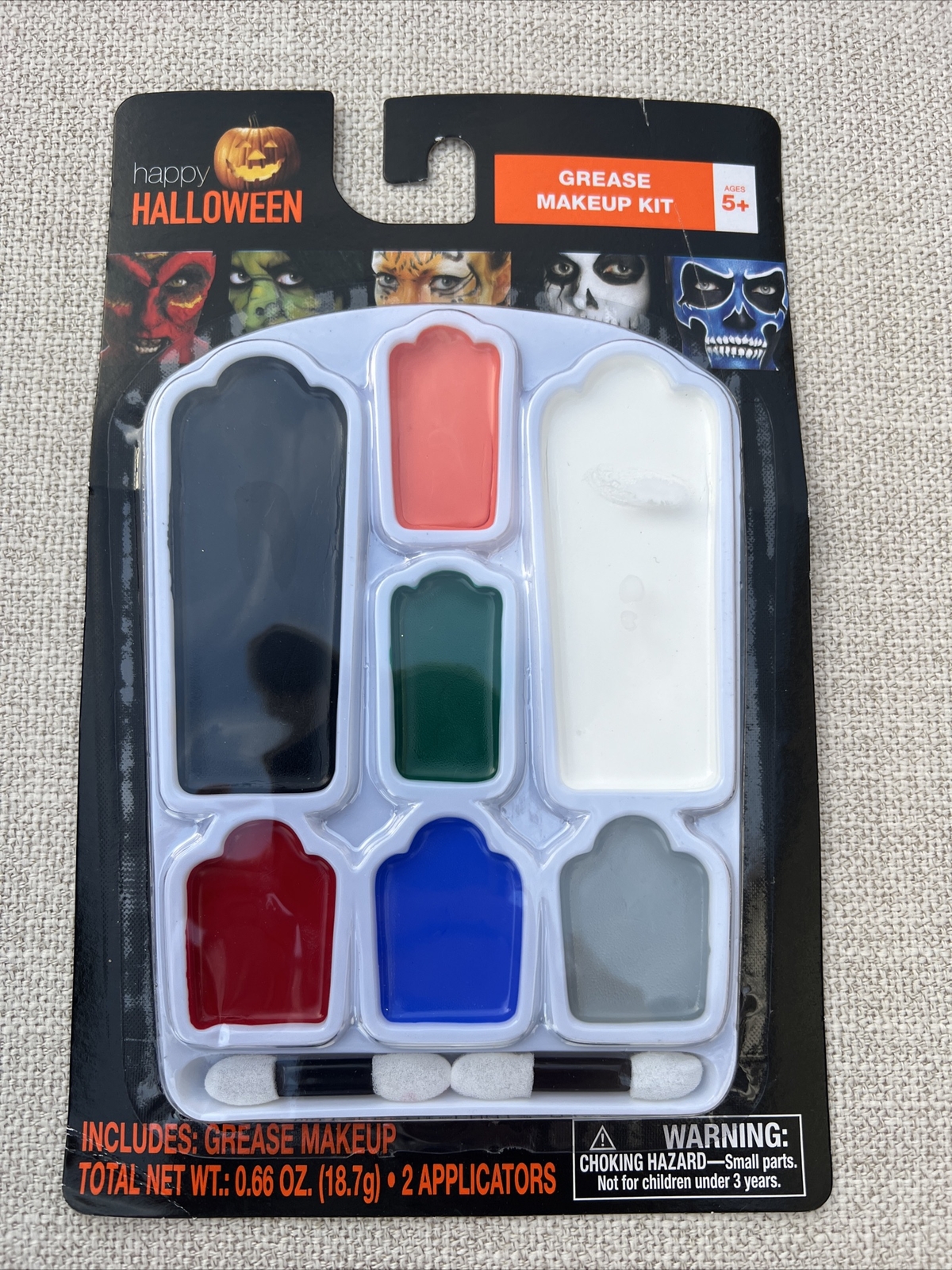Halloween Grease Makeup Kit + 2 Applicators (0.66 oz) NEW NIP Cosplay ...