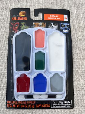 Halloween Grease Makeup Kit + 2 Applicators (0.66 oz) NEW NIP Cosplay ...