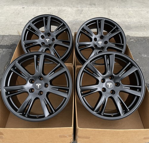 19" Tesla Model S Tempest OEM Wheels 148628500A New Satin Black Factory ...