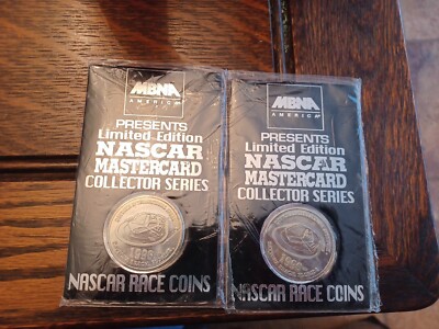 2 MBNA Limited Edition NASCAR RACE COINS Mastercard Collector Series ...