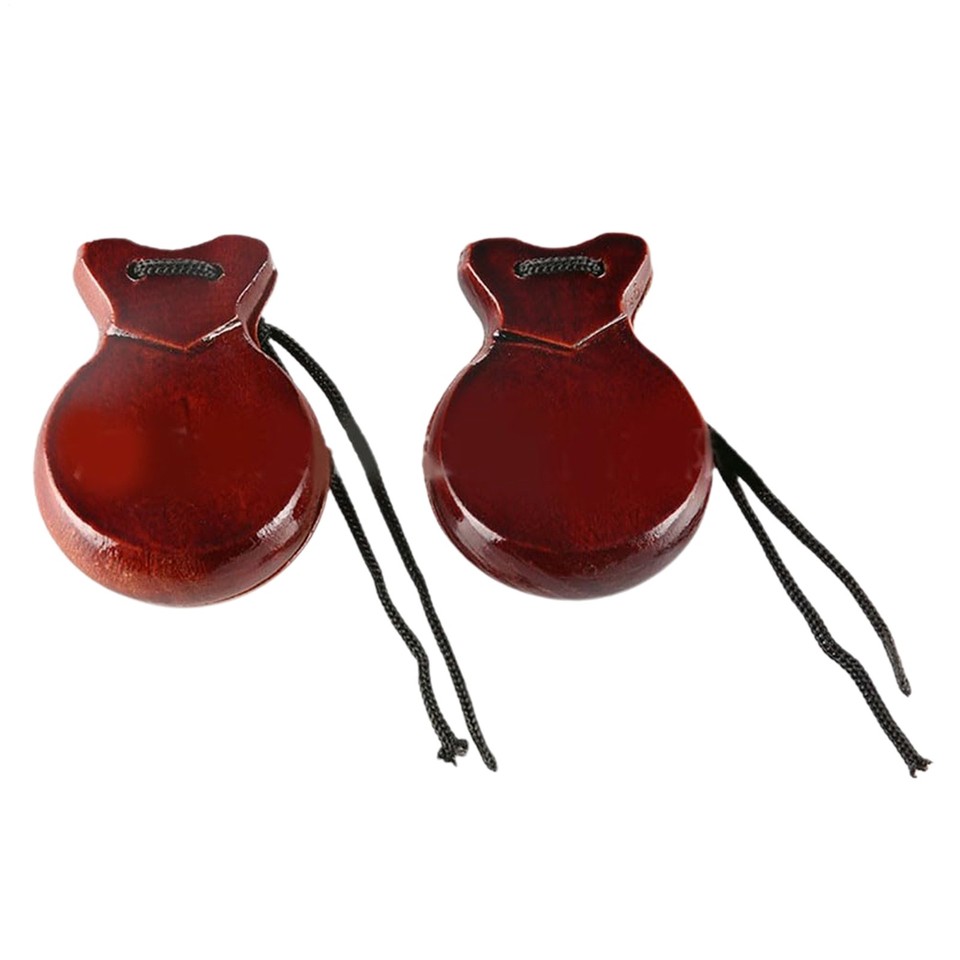 2pcs Spanish Flamenco Castanets Wooden Percussion Musical Instrument ...