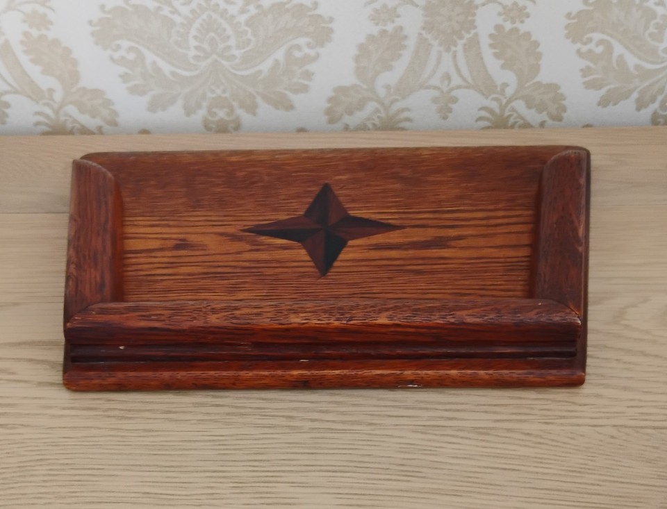 Antique Vintage Arts & Crafts Wooden Inlaid Silent Butlers Table Crumb ...