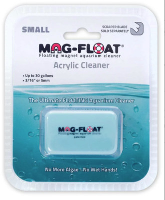 MAG-FLOAT ACRYLIC FLOATING MAGNET AQUARIUM CLEANER SCRUBBER TOOL SMALL ...