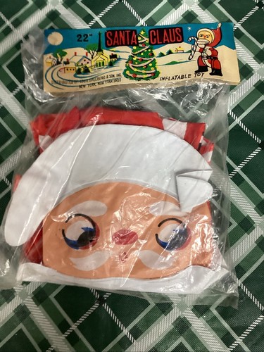 Vintage Inflatable Santa w/Candy Cane Kitchy Christmas NOS | eBay