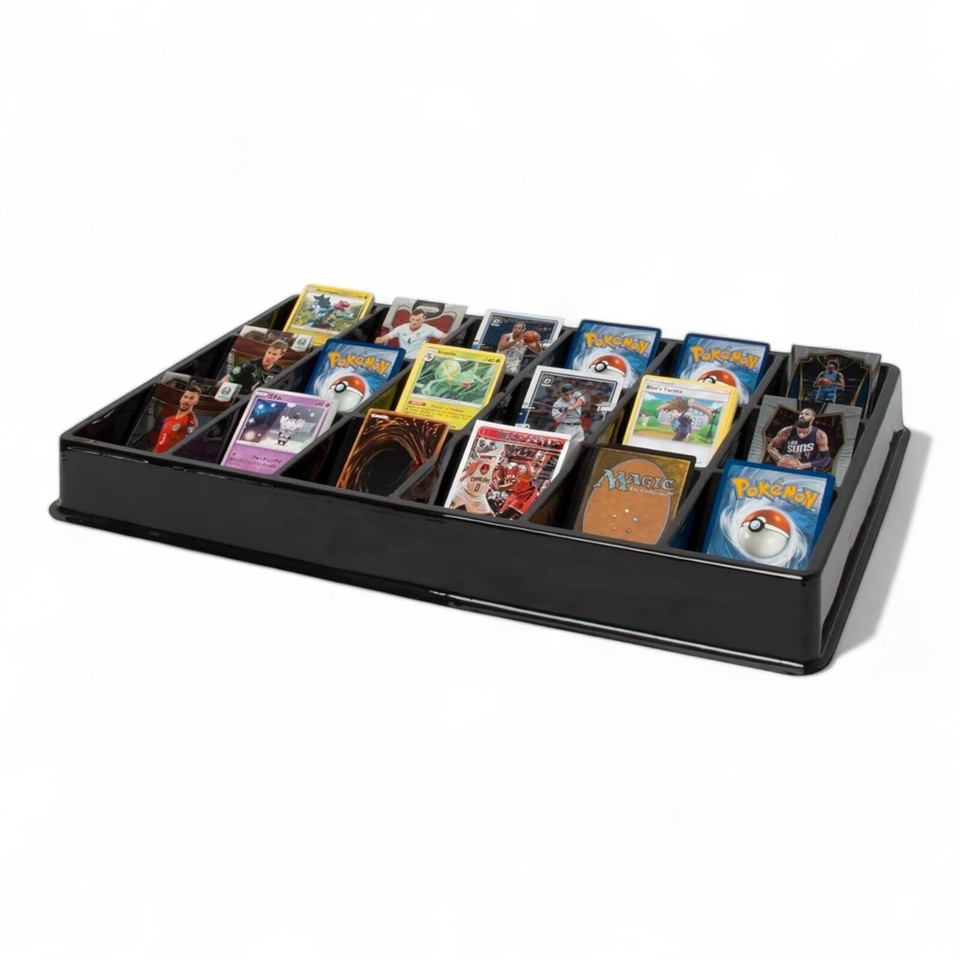 18 Slot Trading Card Sorting Tray/Dealer Storage Compartments/Black ...