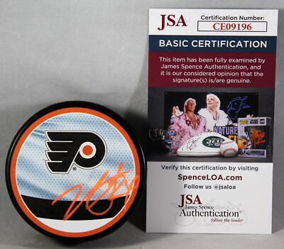 NICK SEELER SIGNED PHILADELPHIA FLYERS REVERSE RETRO PUCK AUTOGRAPHED ...