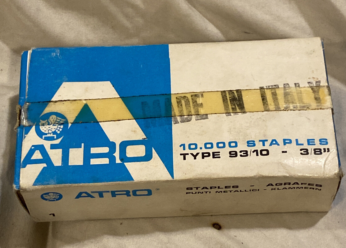 ATRO Staples Type 93/10 3/8” Box of 10,000 for use in #93 22mm-7/8 ...