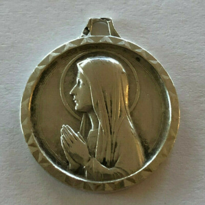 Medals - Antique Catholic Religious Holy Medal Sterling