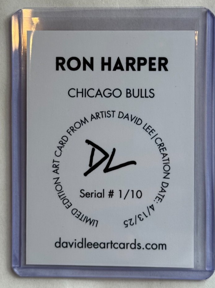 Ron Harper Limited Edition Artist Signed "Chicago Bulls" Trading Card 1 ...