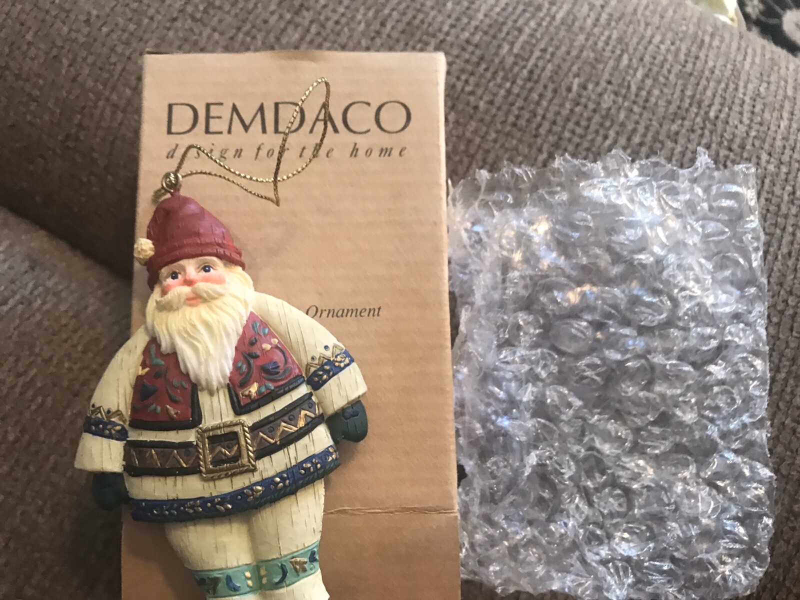 Demdaco Round Santa Ornament New | eBay