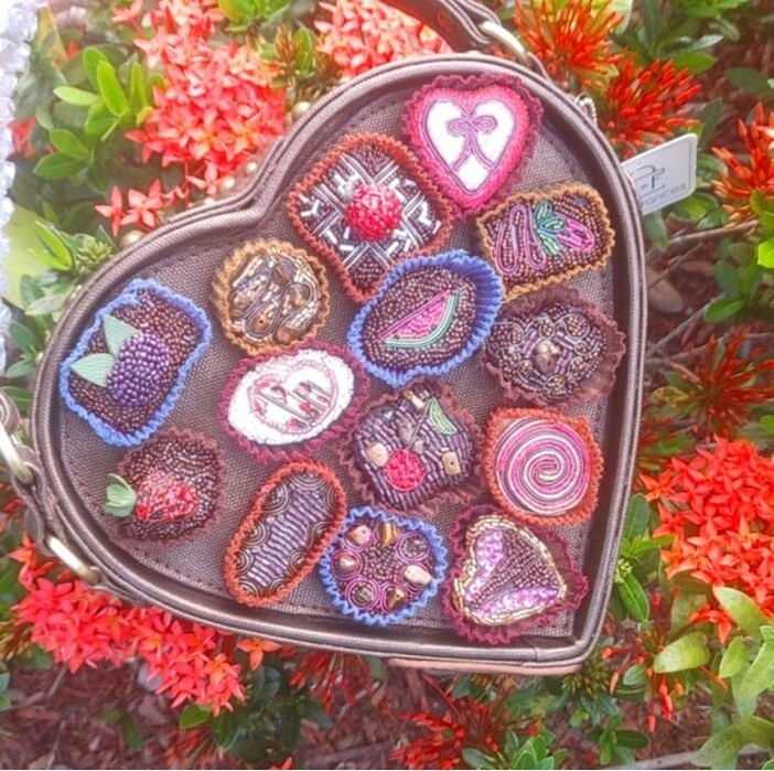 Mary Frances Temptations Chocolate Box Brown Candy Valentine Bead ...