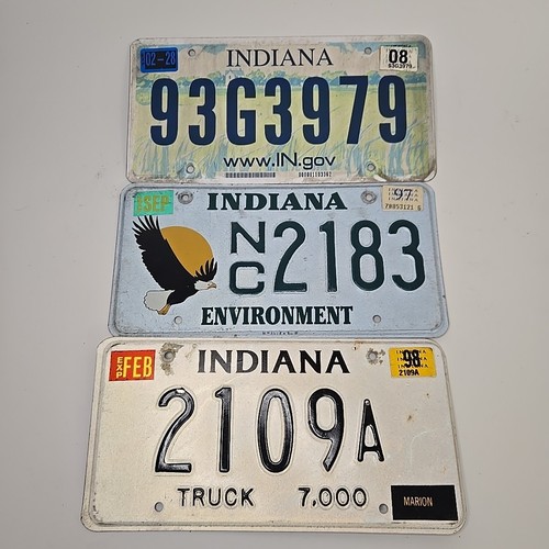 Vintage Indiana IN Bulk Craft License Plate Lot Of 3 Passenger & Truck ...