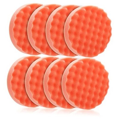 8 Pack 6" Buffing Polishing Pads Waffle Buffing Pads, Orange Microfiber ...