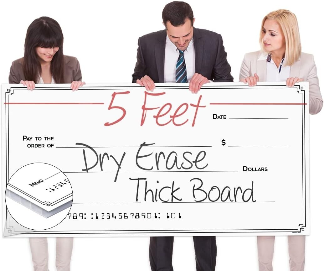 Giant Fake Award Presentation Dry Erase Check - 30" x 60" - Large ...